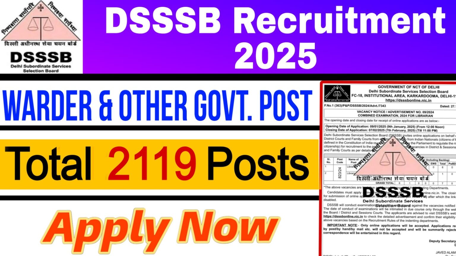 DSSSB Recruitment 2025